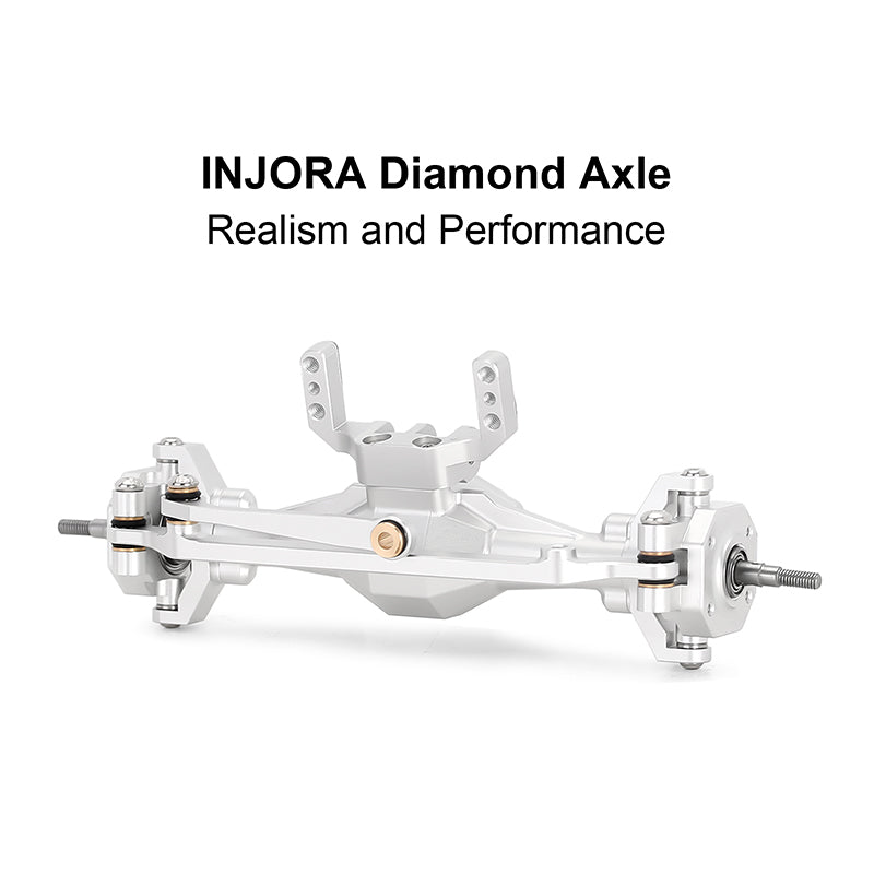 INJORA +4mm Diamond Axles with Lay Down Servo Mount & Links for 1/18 T