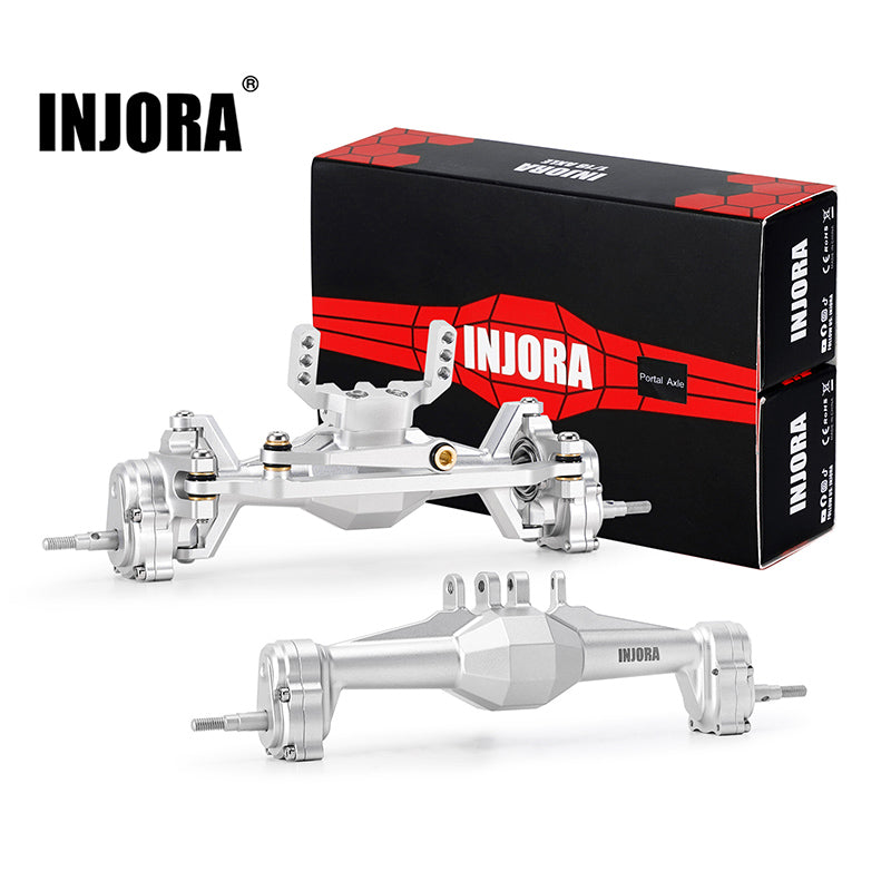 INJORA +5mm Diamond Portal Axles with Lay Down Servo Mount & Links for