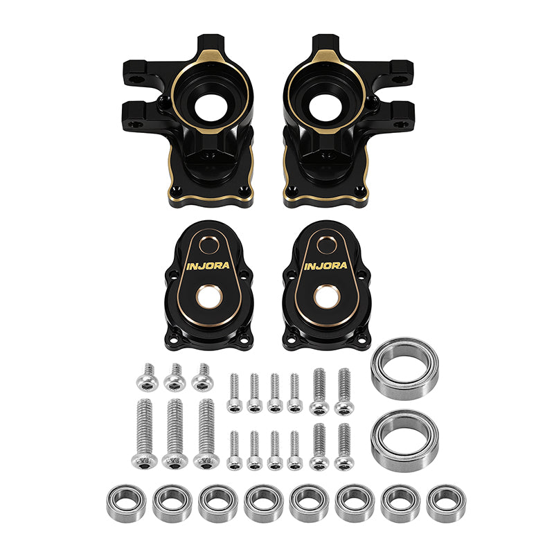 INJORA Black Brass Steering Knuckles Set for INJORA TRX4M +5mm Diamond