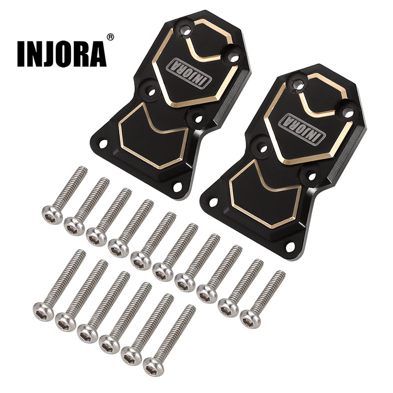 INJORA 2pcs 10g/pcs Black Brass Diff Covers for Axial SCX24 AX24