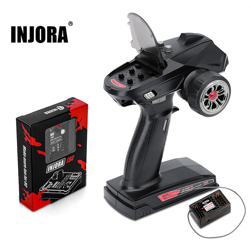 INJORA MB100-R80 ESC and 6CH Transmitter Receiver for 1/18 1/24 RC Cra