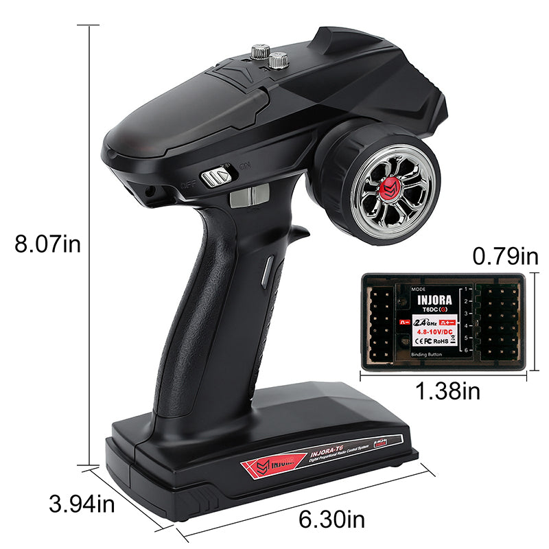 INJORA T6F 6CH T6DC T6DCG 2.4GHz RC Digital Transmitter with Receiver