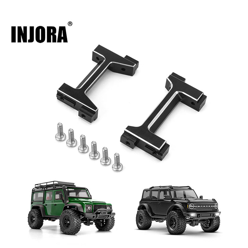 INJORA CNC Aluminum Front Rear Bumper Mount for 1/18 TRX4M Defender Br