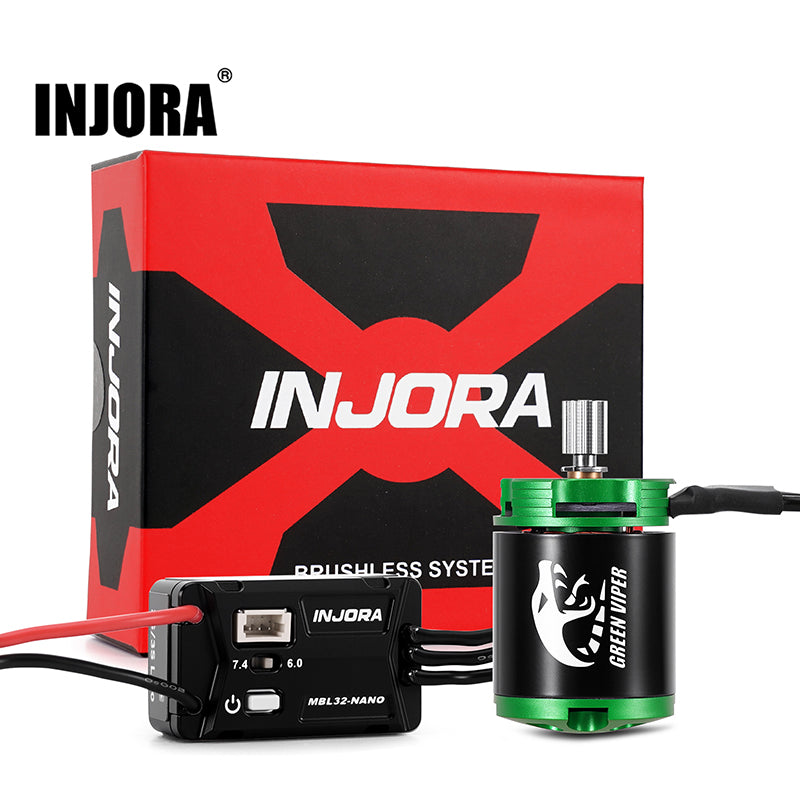 INJORA MBL32-NANO Brushless ESC & 1621 Green Viper Motor 4300KV for 1/