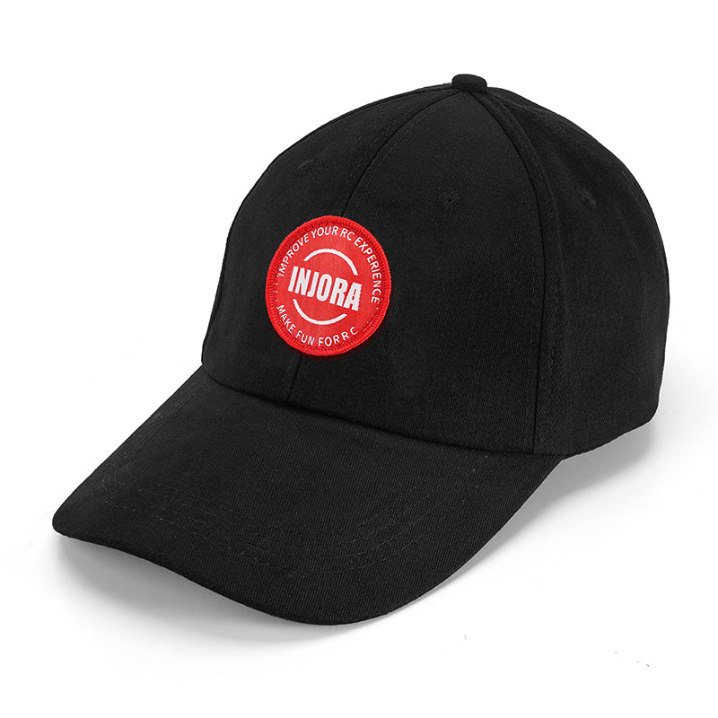 INJORA Logo Adjustable Cotton Hat, Black and Red