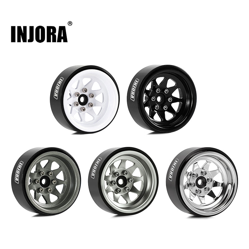 INJORA 1.3" Stamped Steel -4.05mm Offset Wheels for Micro Crawlers (W1