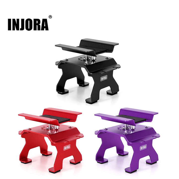 INJORA Aluminum RC Car Stand with Shock Holder for 1/24 1/18 RC Crawle