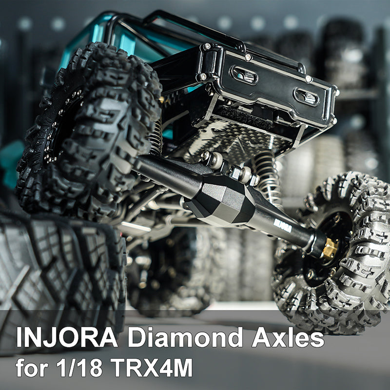 INJORA +4mm Diamond Axles with Lay Down Servo Mount & Links for 1/18 T