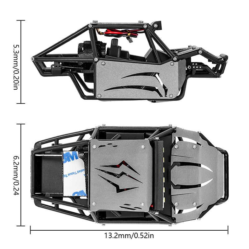 INJORA Nylon Rock Buggy Body with Metal Spider Panels for 1/24 SCX24