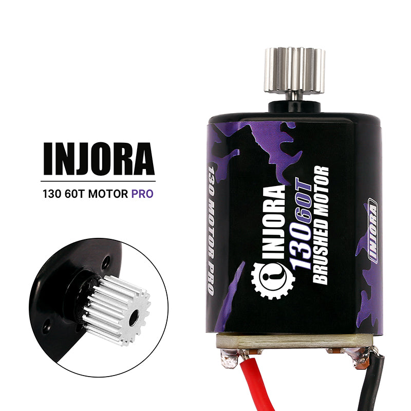 INJORA 130 Brushed Motor 60T 80T with Stainless Steel Pinion for 1/24