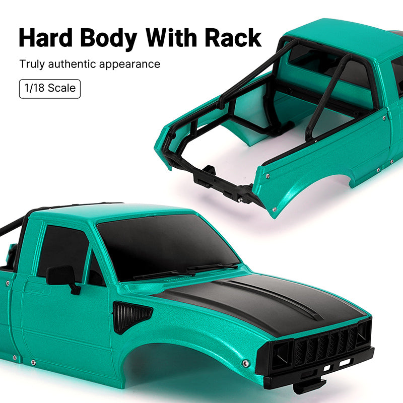 INJORA IR60 Pickup Hard Body with Bed Rack for 1/18 TRX4M Defender Bro