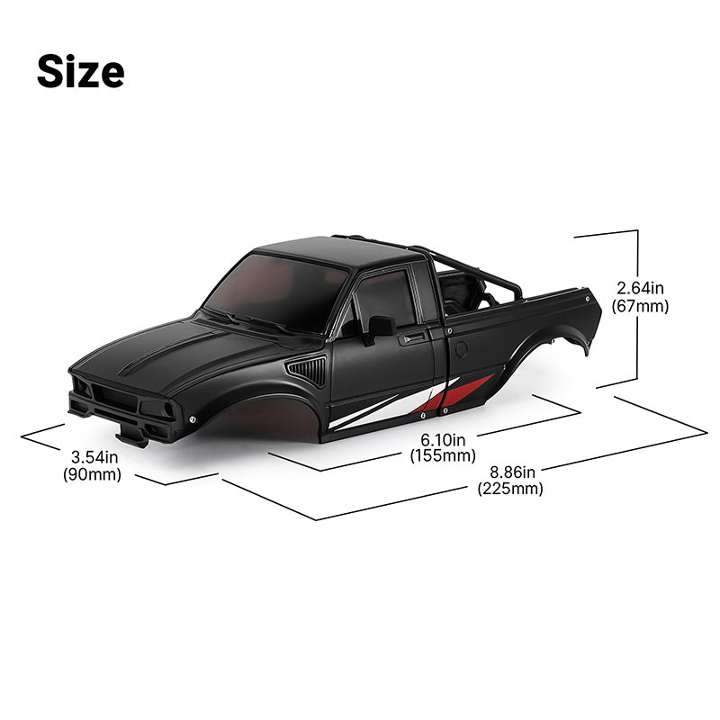 INJORA IR60 Pickup Hard Body with Bed Rack for 1/18 TRX4M Defender Bronco