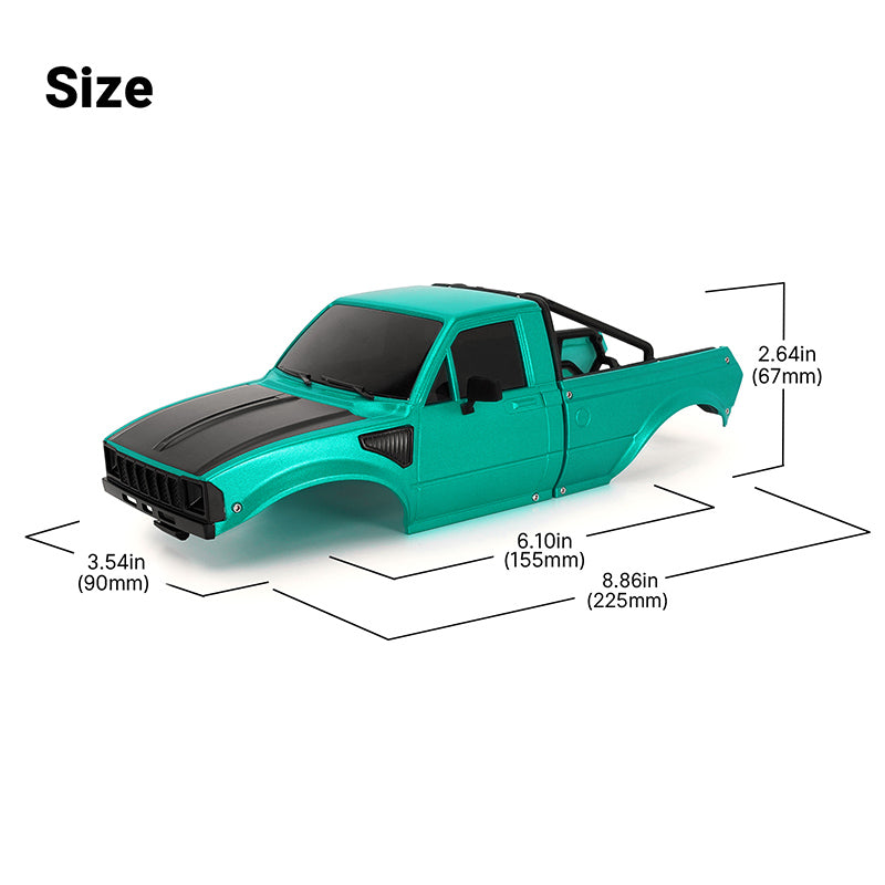 INJORA IR60 Pickup Hard Body with Bed Rack for 1/18 TRX4M Defender Bro