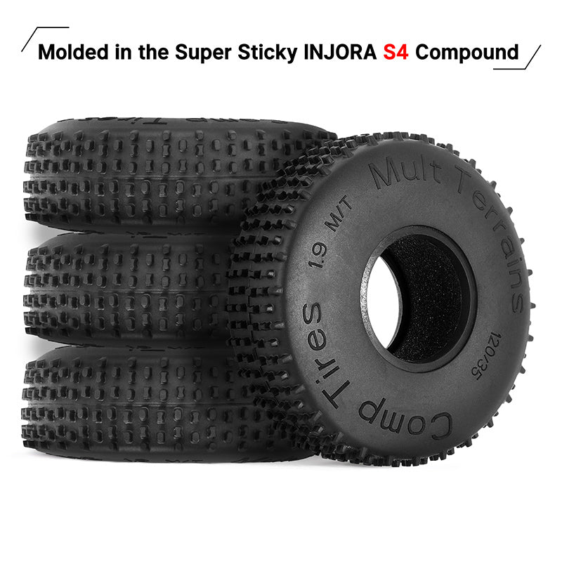 INJORA S4 1.9" 4.75" OD Comp Pin Tires (4) (120*35mm)