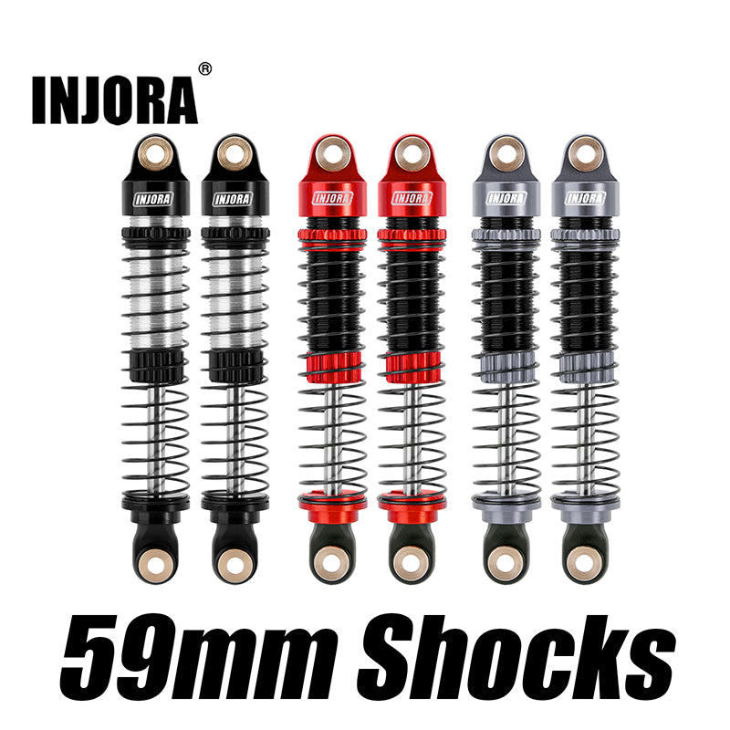 INJORA 59mm Long Threaded Oil Shocks for 1/18 TRX4M Upgrade (4M-42)