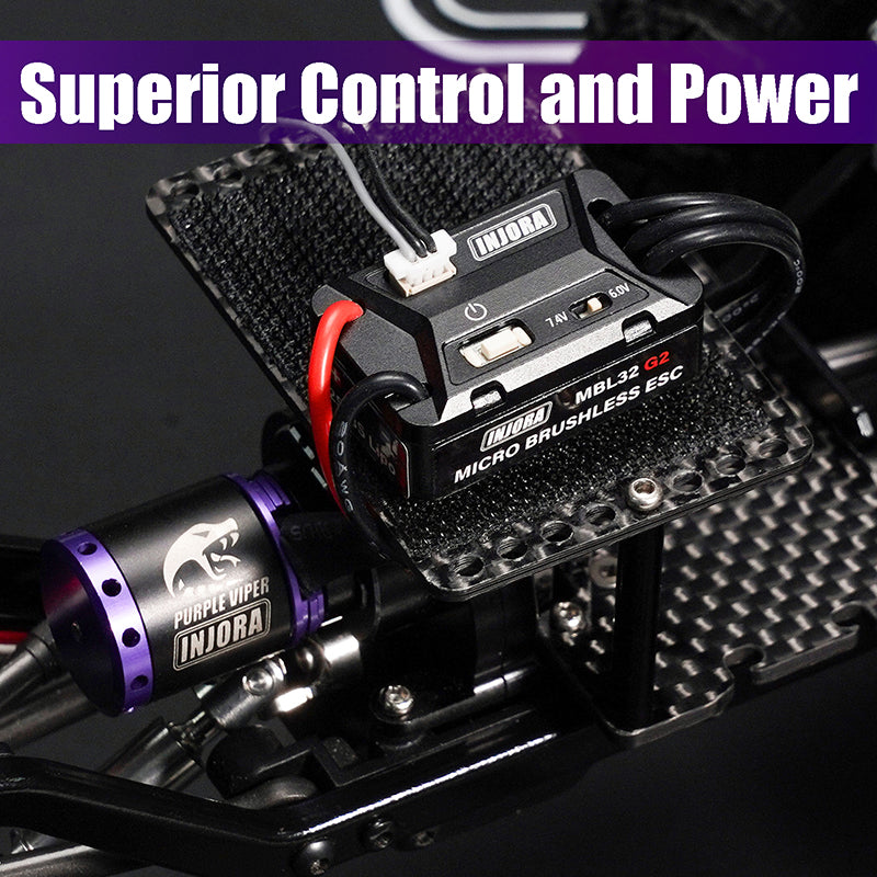 INJORA MBL32 G2 Waterproof Brushless ESC & 1721 Purple Viper Motor for ...