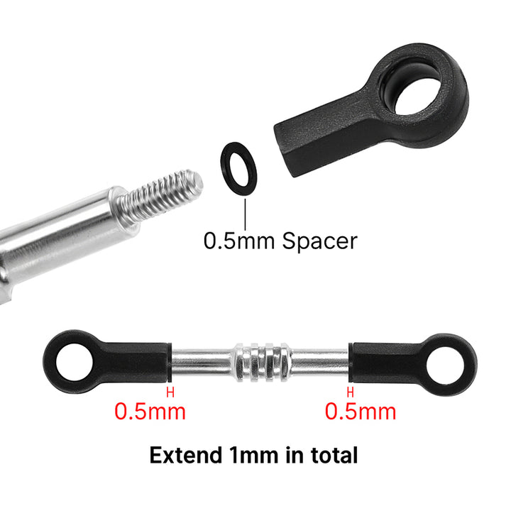 INJORA Adjustable Stainless Steel Links Set for Losi Micro-B Micro-T