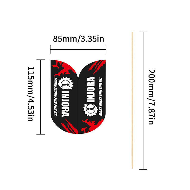 INJORA 5pcs Mini Feather Flags for 1/18 1/24 RC Crawlers