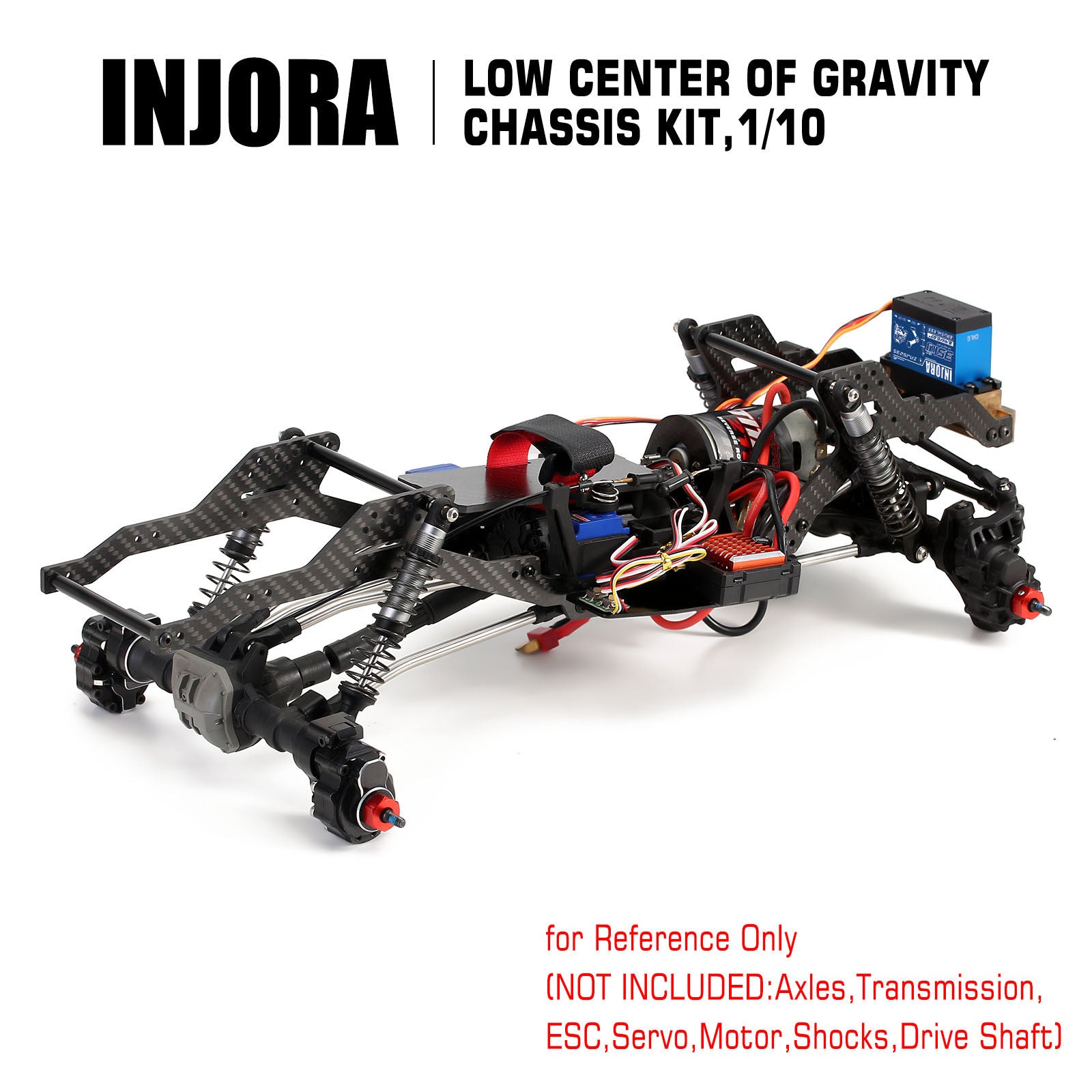 INJORA 313/324mm Wheelbase LCG Carbon Fiber Chassis Kit Frame Girder f