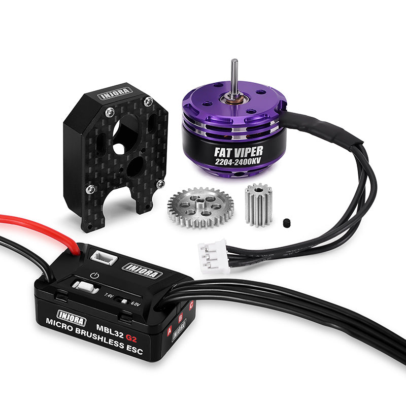 INJORA MBL32 G2 Waterproof Brushless ESC & 2204 Fat Viper Motor for 1/ ...