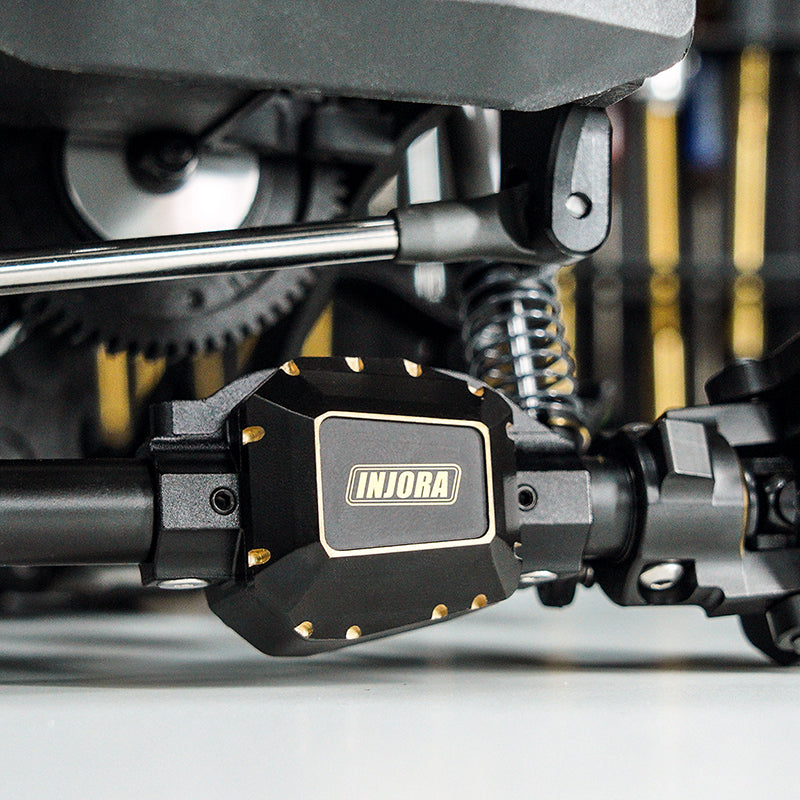 INJORA 2pcs 38g Black Brass Diff Covers for 1/10 SCX10 PRO & SCX10 III