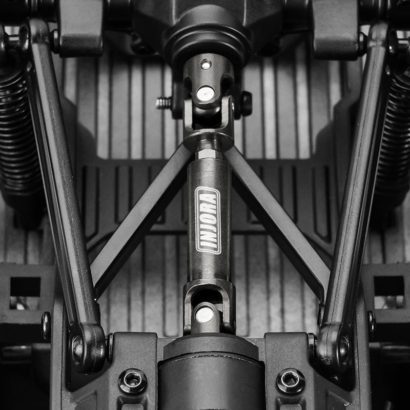 INJORA Black Hardened Steel Drive Shafts with D-shaped Holes for 1/24