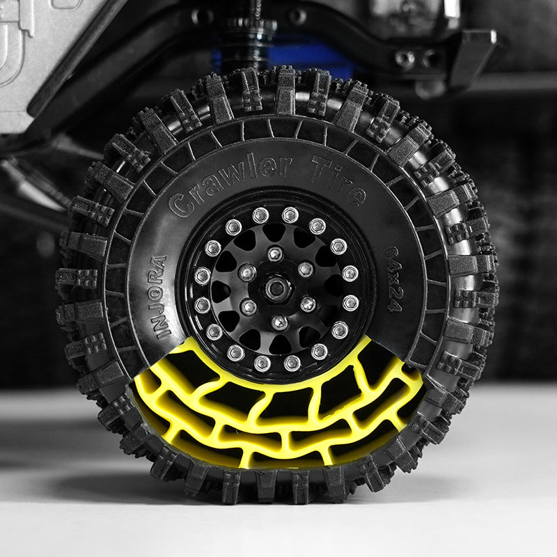 INJORA 1.0" 64*24mm Tires & Silicone Rubber Inserts Combo (4) (T1011)