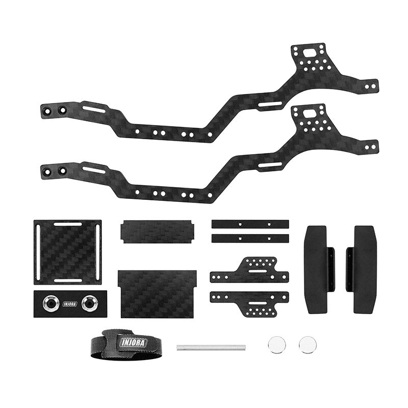 INJORA Universal LCG Carbon Fiber Chassis Frame Kit for 1/24 SCX24 Upg