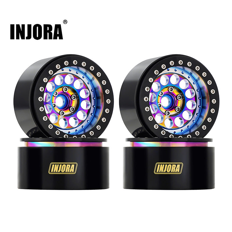 INJORA 2.2" Super Heavy 224g/pcs Brass & Aluminum Deep Dish Wheels for