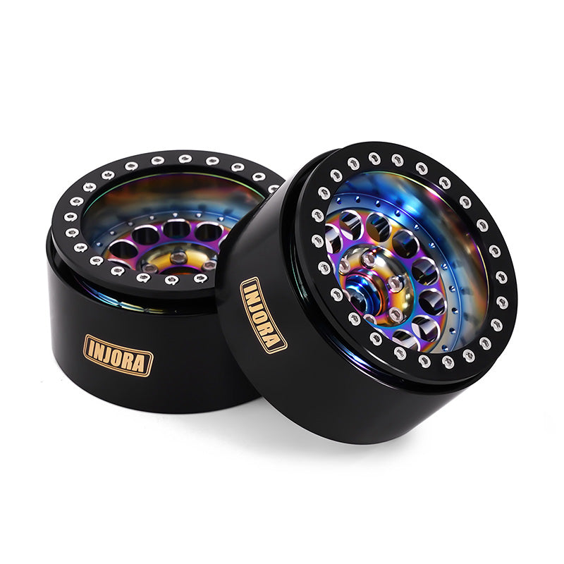 INJORA 2.2" Super Heavy 224g/pcs Brass & Aluminum Deep Dish Wheels for