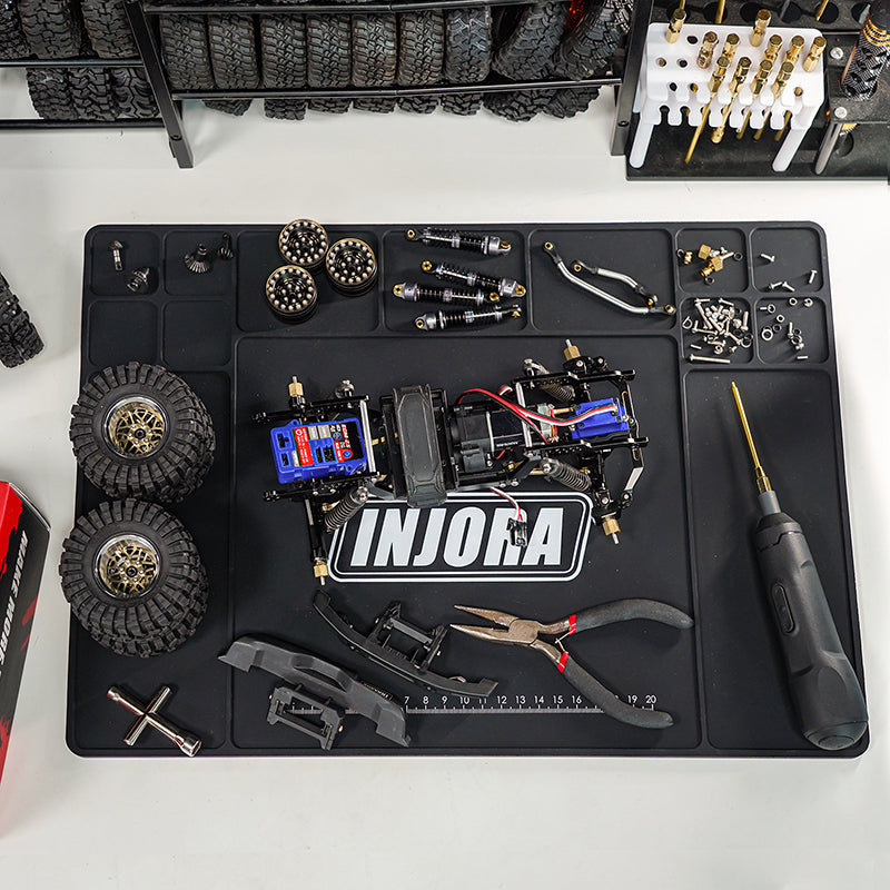 INJORA Silicone Work Mat Pit Mat for 1/18 1/24 RC Car (420x297mm)