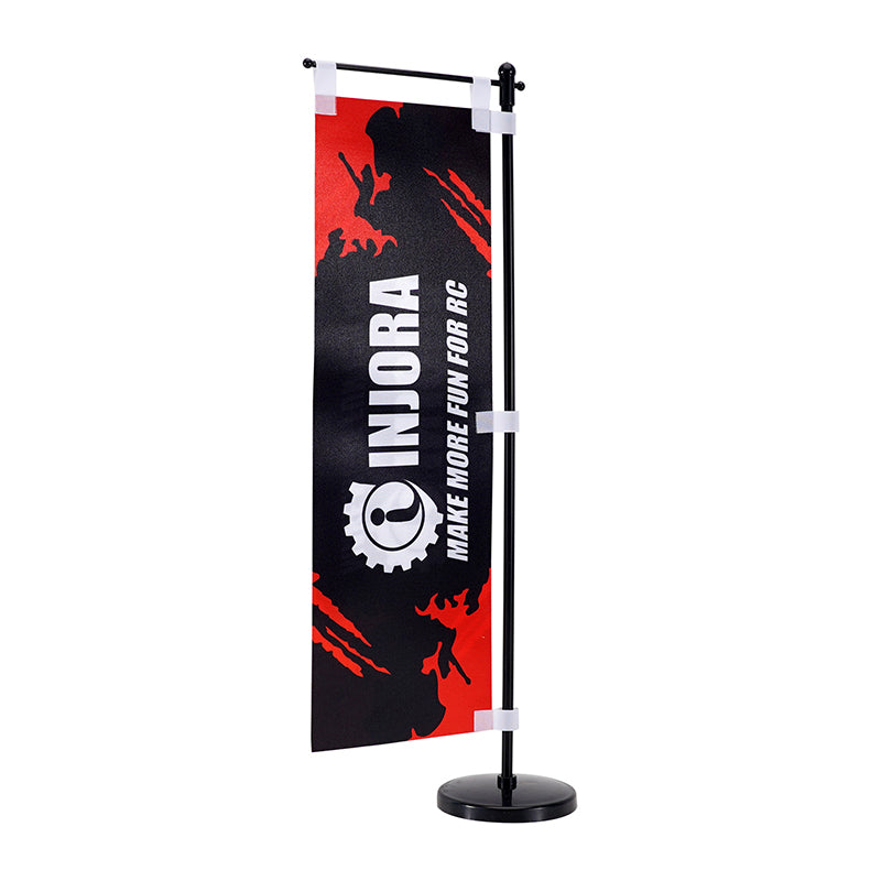 INJORA 1/10 37cm Table Top Banner LOGO Brand Display Flag with Stand