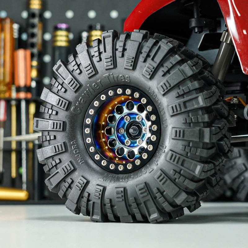 INJORA 1.9" Super Heavy Brass & Aluminum Beadlock Wheels Offset -10mm ...