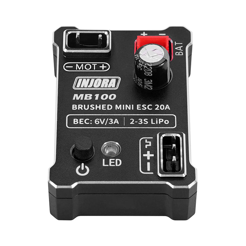 INJORA MB100-R80 Brushed Mini ESC 20A for 1/24 1/18 RC Crawlers