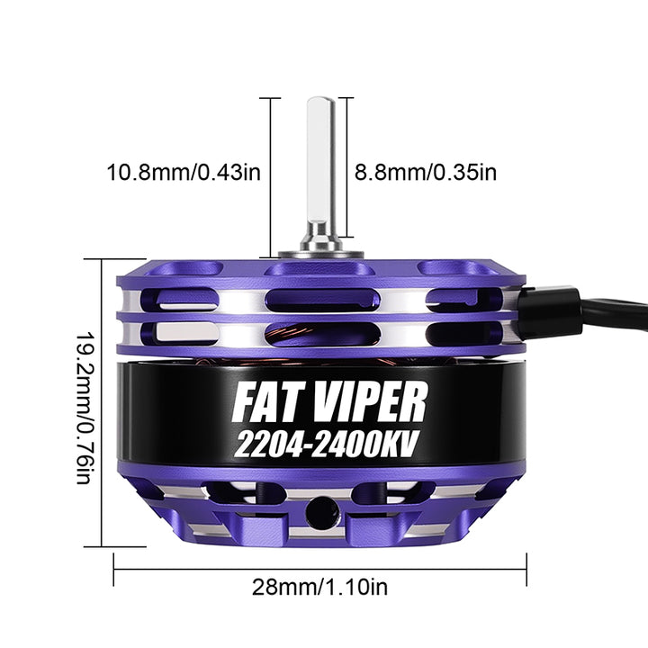 INJORA Fat Viper 2204 Brushless Outrunner Motor for 1/18 TRX4M