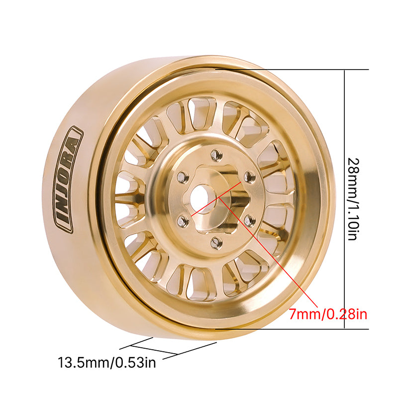 INJORA 1.0 Plus Brass Wheel Set for Micro Crawlers