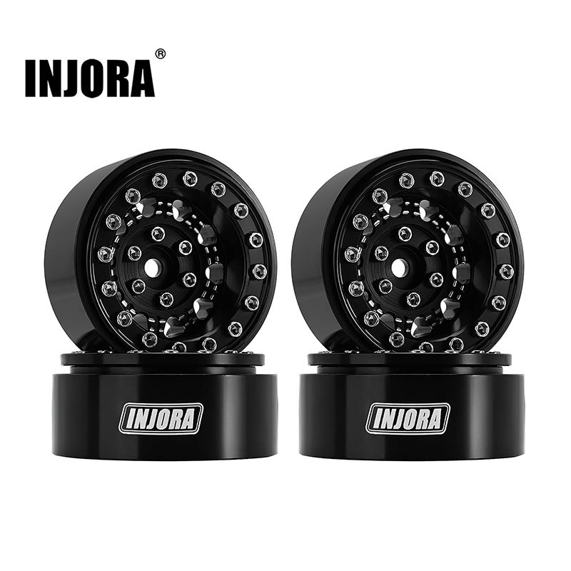 INJORA 1.3" Aluminum Beadlock Wheels for 1/24 1/18 RC Crawler (W1305)