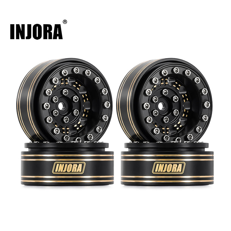 [US Warehouse] INJORA 1.3" 81g/pcs Super Heavy Brass Beadlock Wheels f