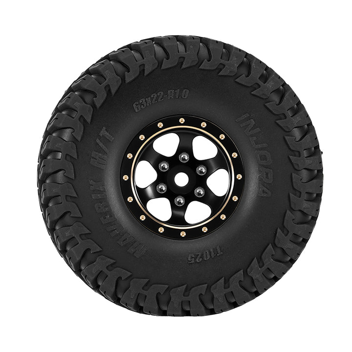 INJORA 1.0" 63*22mm -4.7mm Offset Brass Wheels Set for Micro Crawlers