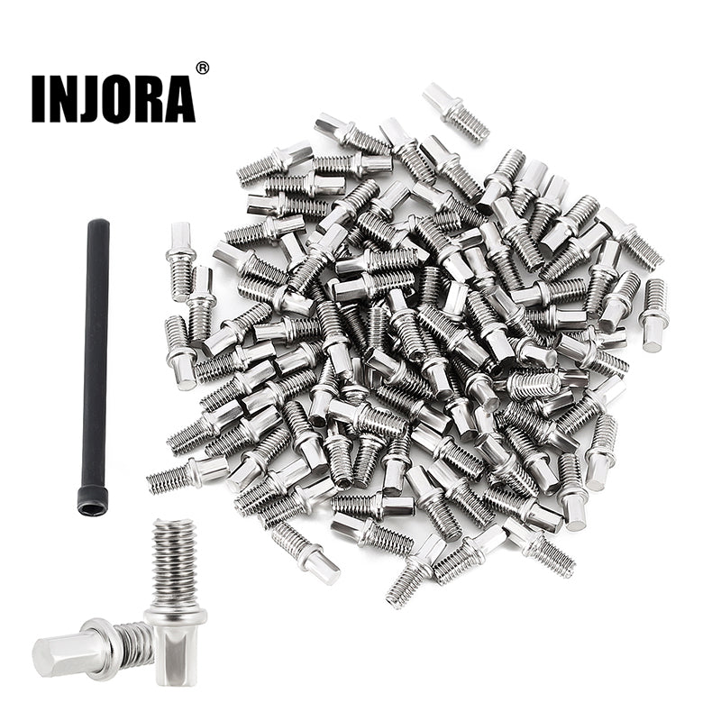 INJORA 100Pcs M3*6mm Stainless Steel Hub Screws for 1/10 RC Crawler Wh