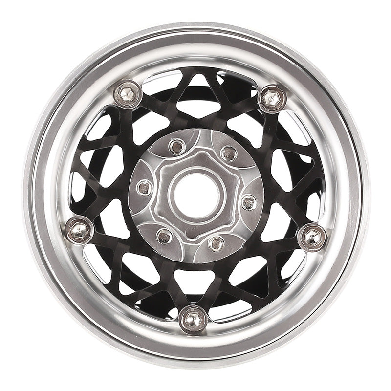INJORA Carbon Fiber Aluminum Negative Offset 10mm 1.9" Beadlock Wheels