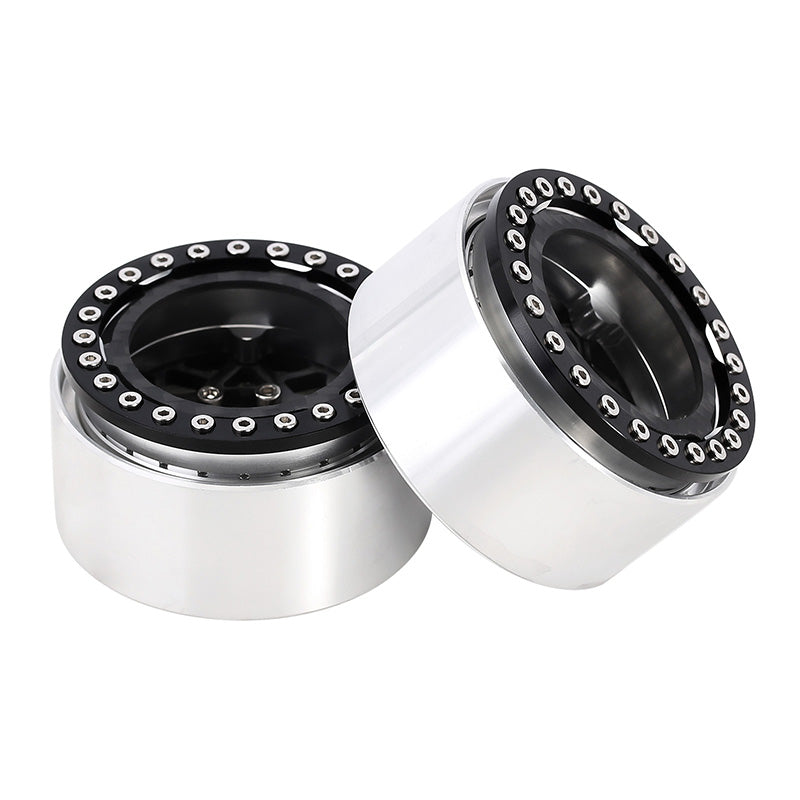 INJORA Carbon Fiber Aluminum Negative Offset 10mm 1.9" Beadlock Wheels