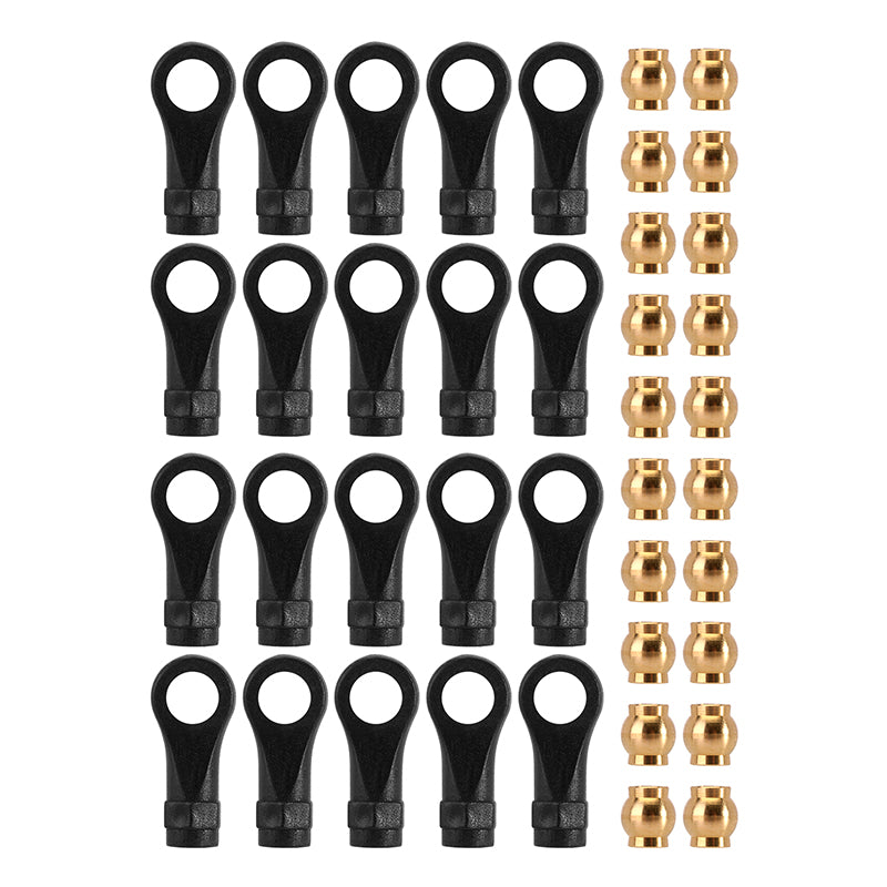 INJORA 20Pcs Plastic Rod Ends with Brass Pivot Ball Bushings for INJOR