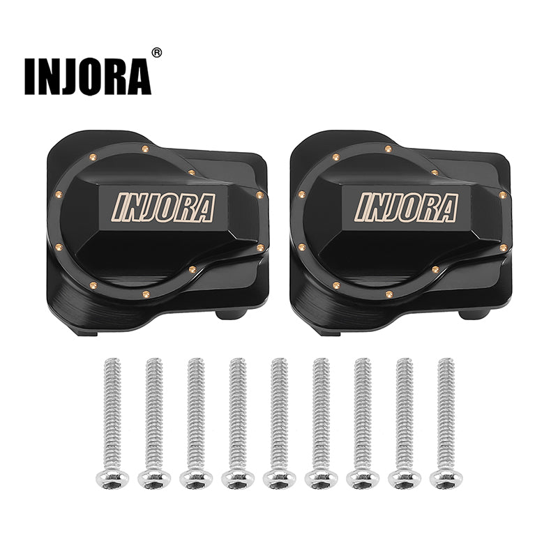INJORA 9g/pcs Black Coating Brass Front Rear Diff Covers for 1/18 TRX4