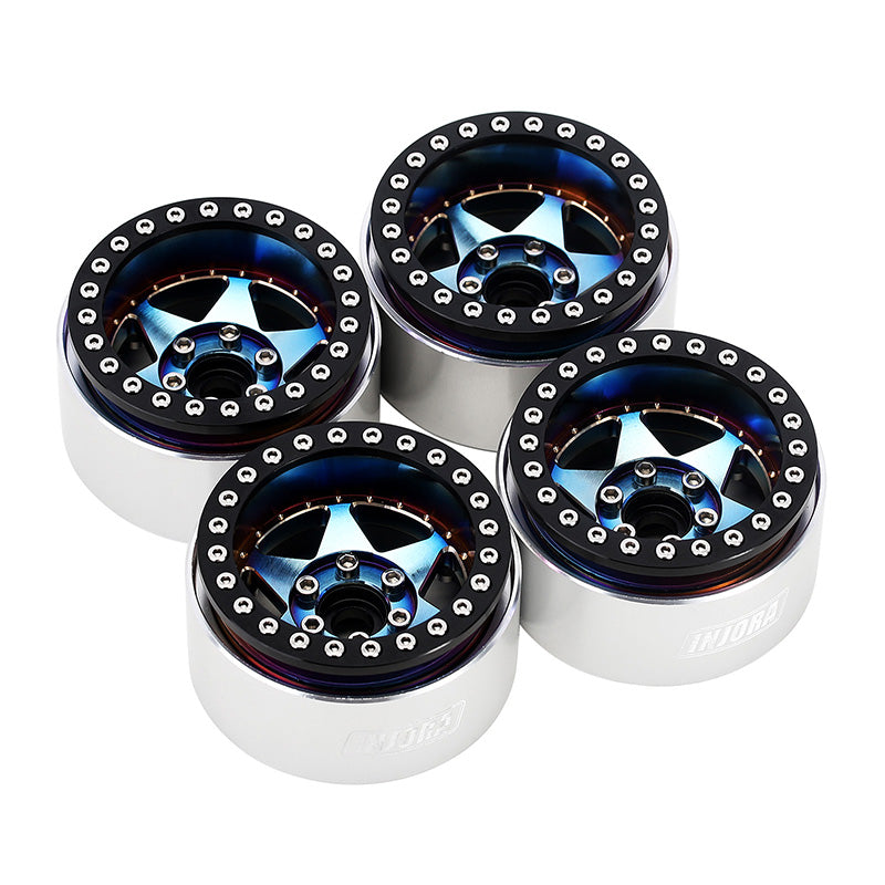 INJORA 1.9" Super Heavy Brass -10mm Offset Wheels for 1/10 RC Crawlers