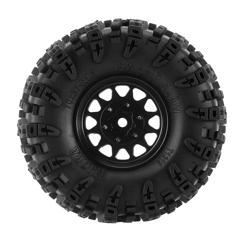 INJORA 1.3" 70*27mm Brass Wheels with Swamp Claw Tires for 1/18 1/24 R