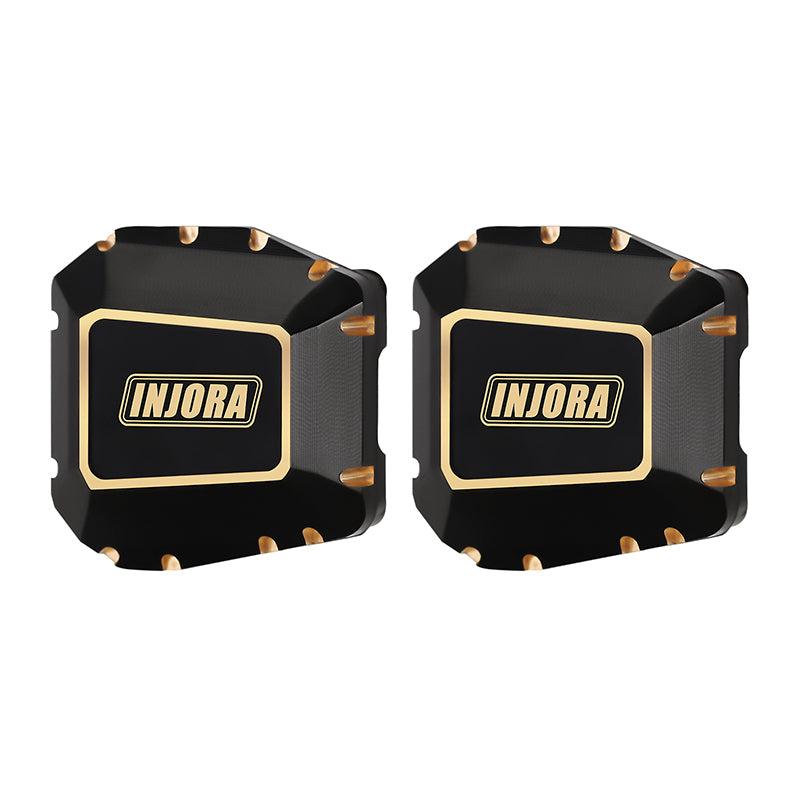 INJORA 2pcs 38g Black Brass Diff Covers for 1/10 SCX10 PRO & SCX10 III