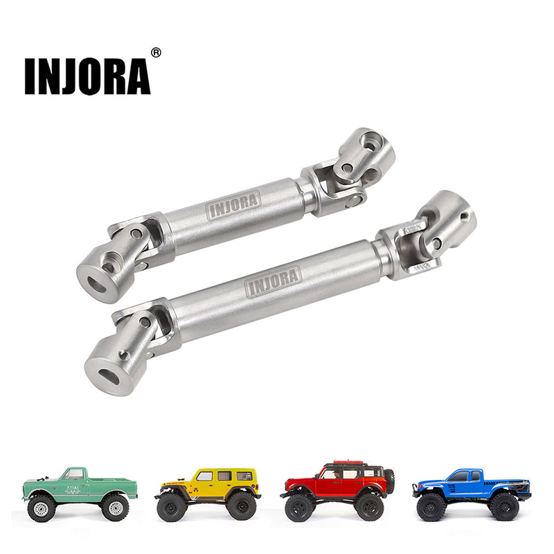 INJORA Stainless Steel Drive Shafts with D Shaped Hole for SCX24 C10 J