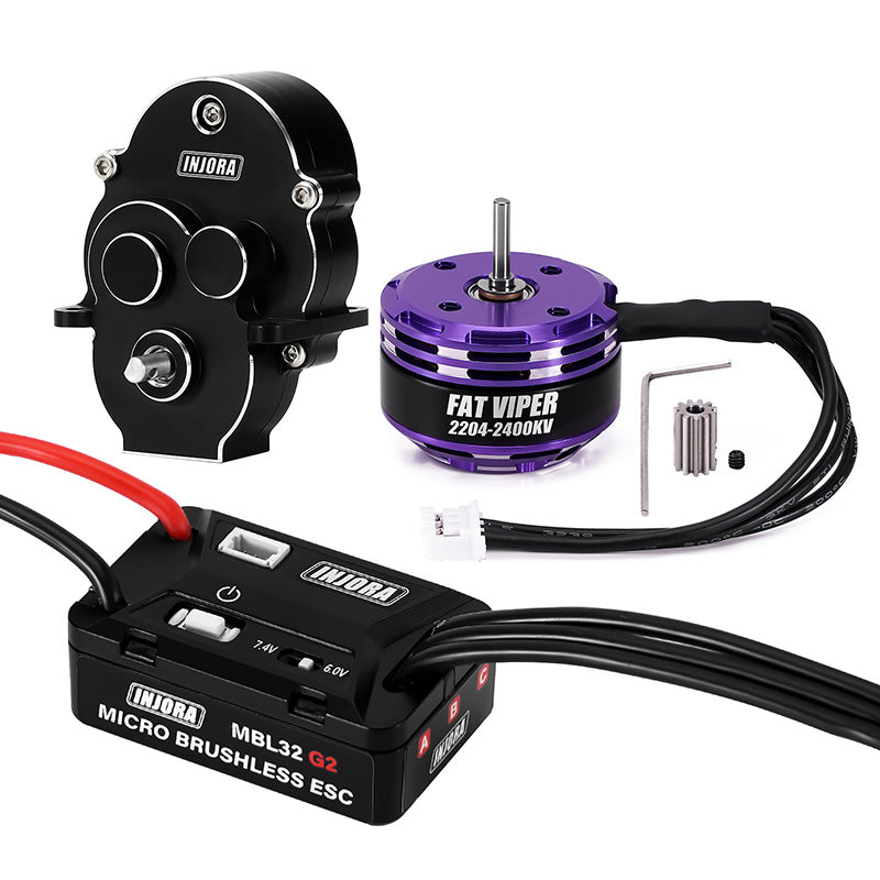 INJORA MBL32 G2 Waterproof Brushless ESC & 2204 Fat Viper Motor for 1/