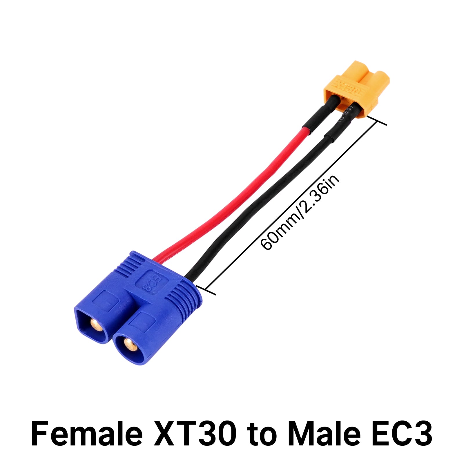 INJORA XT30 to JST-RCY JST PH2.0 TRX-4M T-Style EC3 Battery Adapter Ca